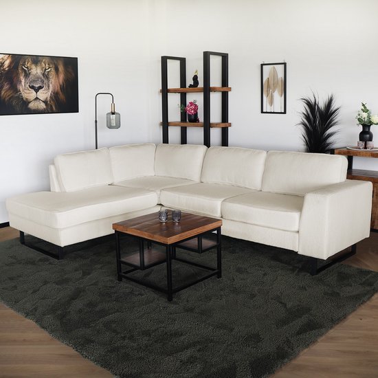 Hoekbank design Puckerto 290cm bank teddy beige hoek loungebank links ...