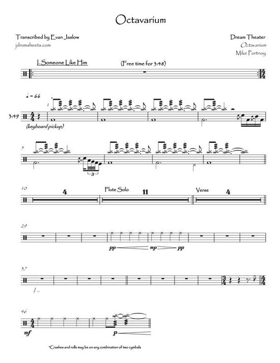 Drum Sheet Music: Dream Theater - Dream Theater - Octavarium (ebook ...