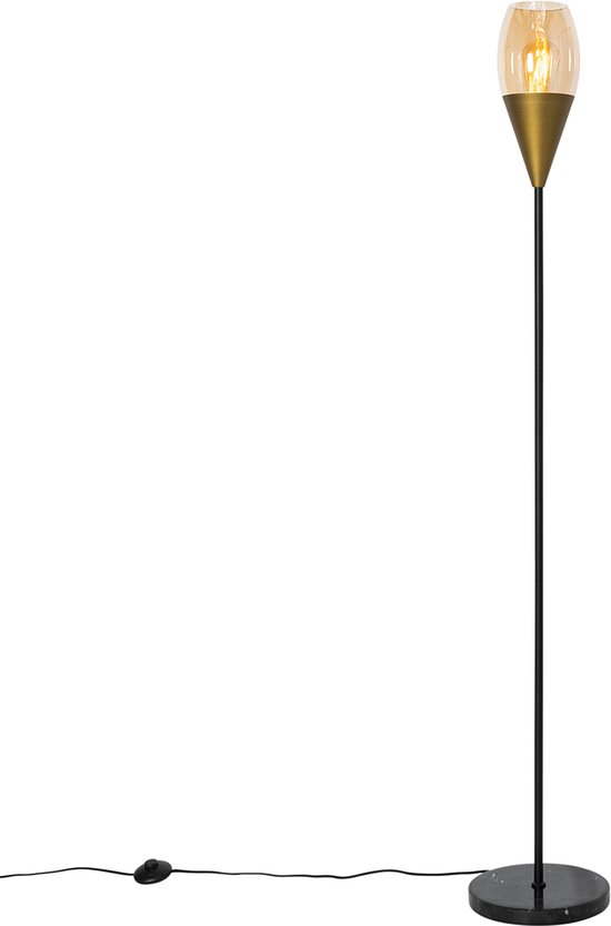 QAZQA drop - Moderne Vloerlamp | Staande Lamp - 1 lichts - H 153.5 cm ...