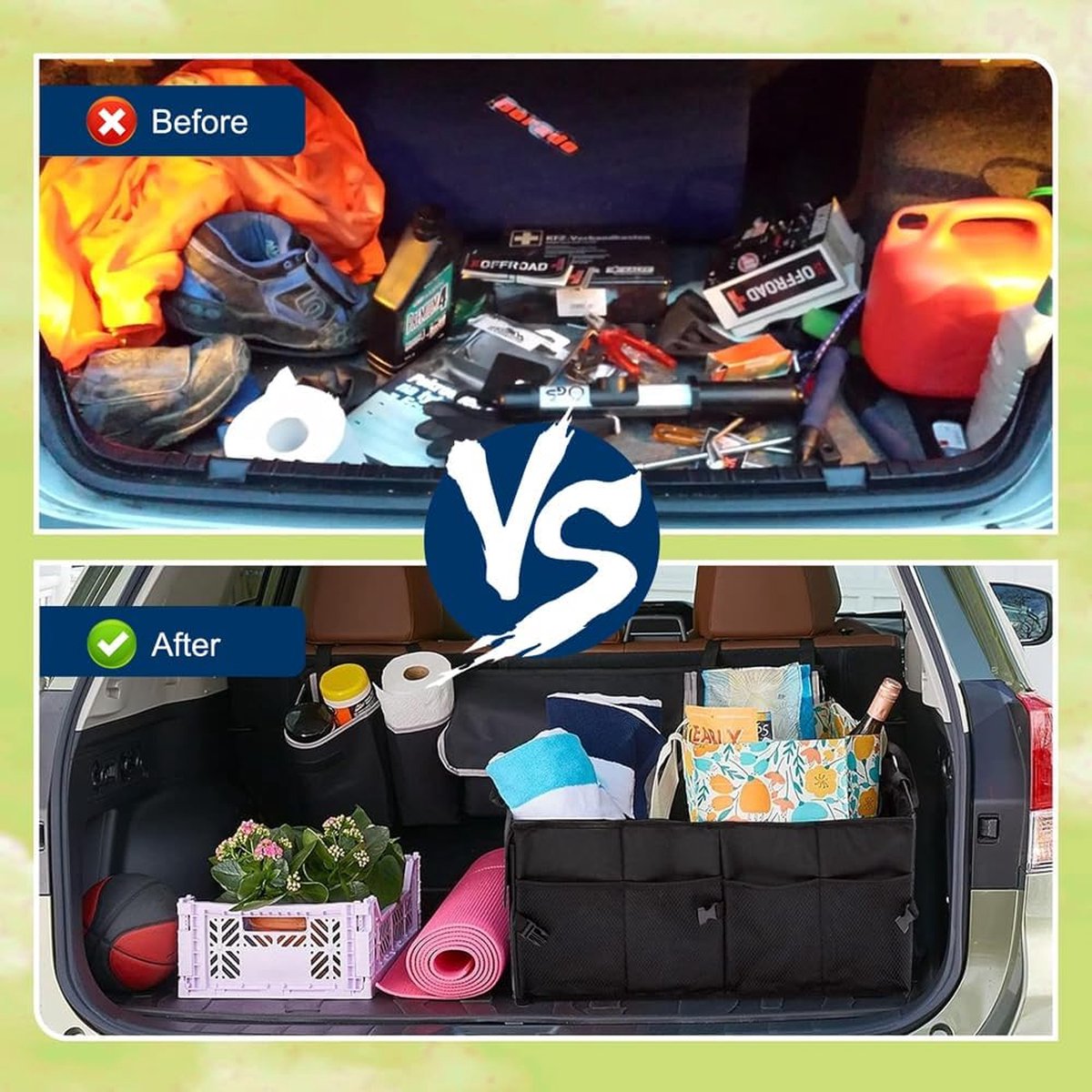 Kofferbakorganizer met grote opbergruimte, inklapbare autotas ...