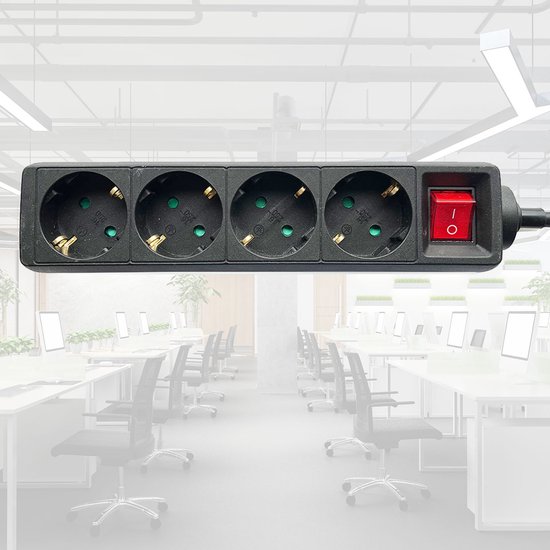 BRASQ Stekkerdoos 4-voudig Zwart - 1,4 meter - Stekkerdozen ...