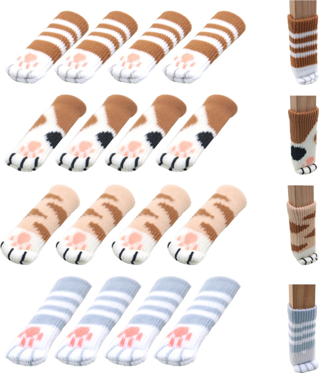 Somstyle 16x Meubelsok - Stoelpoot, Tafelpoot & Deurklink Beschermers ...