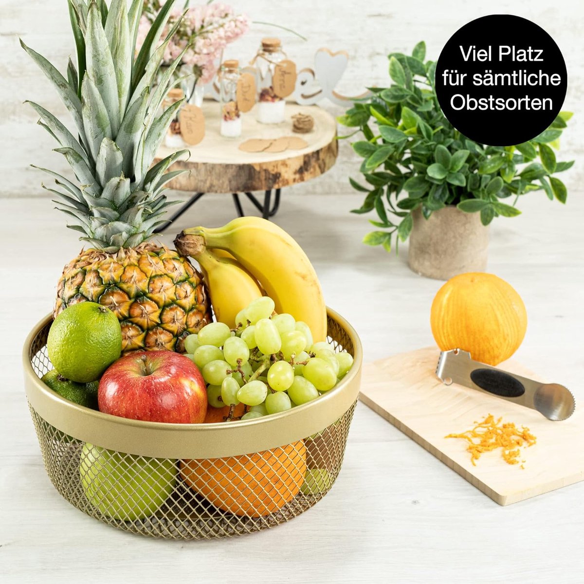 Coupe à fruits or moderne 25 cm - corbeille à fruits métal doré ...