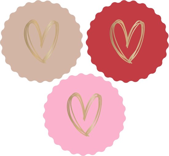 Stickers Goud Foil - 24 stuks - Stickers Gold - Pink - ø 5,5 cm - Geboorte - Huwelijk... | bol