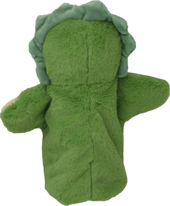 Knuffel handpop Dinosaurus - Groen - 20cm | bol