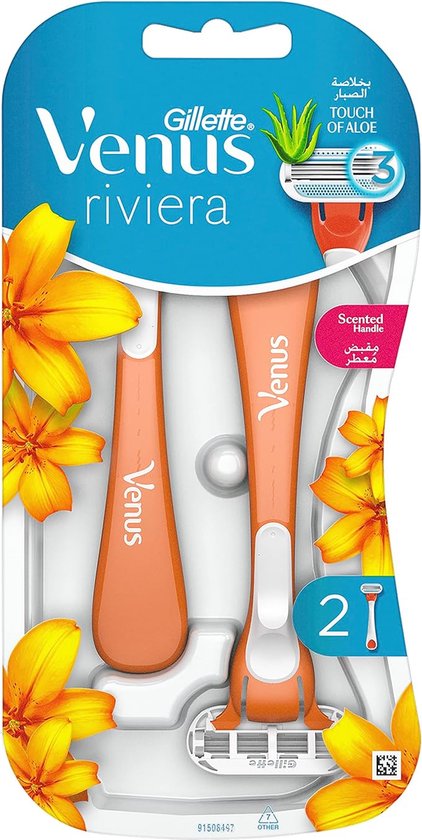 Gillette Venus Riviera Disposable Razors with Scented Handle - 2 pieces ...