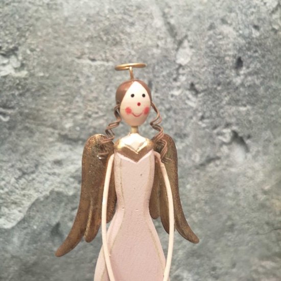 Saga Engel hout - kerstdecoratie | bol