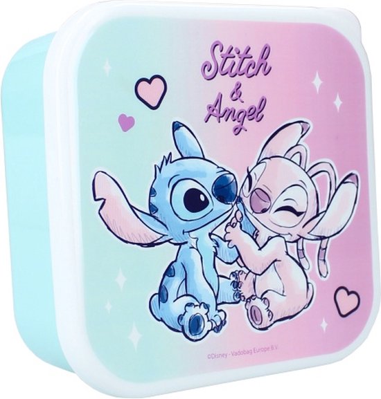 Lilo & Stitch Snackbox Set (3in1) Let's Eat - Blauw | bol