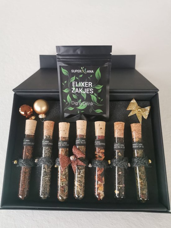 SuperMana Cadeaubox KERST 7 Elixirs, thee, cadeau, giftbox, high tea ...