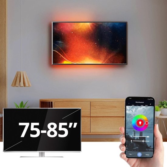 Ambilight TV led strip set 75-85 inch (190 - 215 cm) - RGB + Warm ...