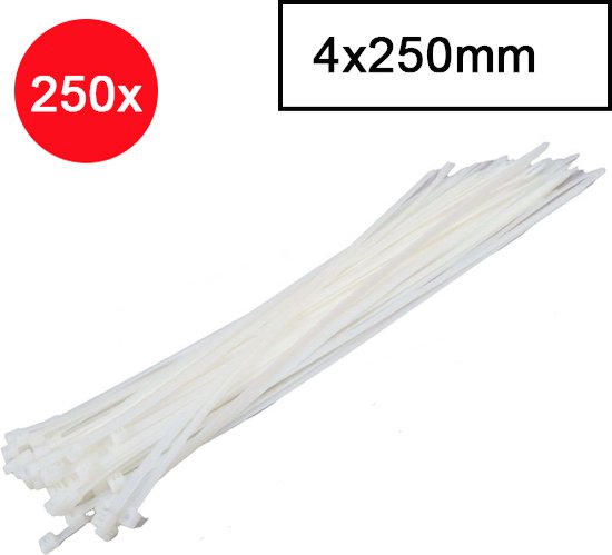 Kabelbinders - Tyraps - Tie wraps - Kabel organizer - 4x250mm - 250 ...