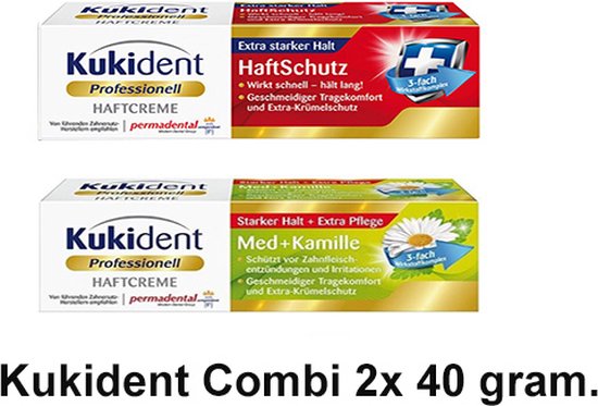 Kukident Kleefpasta 1x Extra Sterk + 1x Professional Sterk - Med ...