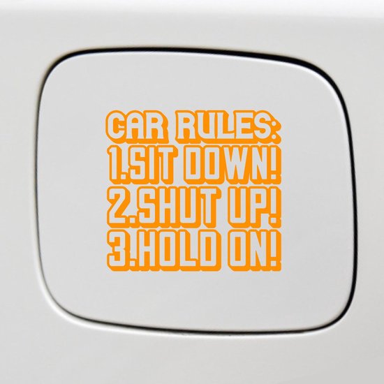 Bumpersticker - Car Rules - 14x13 - Oranje | bol
