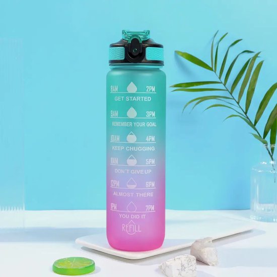 Motivatie drinkflessen-waterflessen met rietje-Diverse... | bol