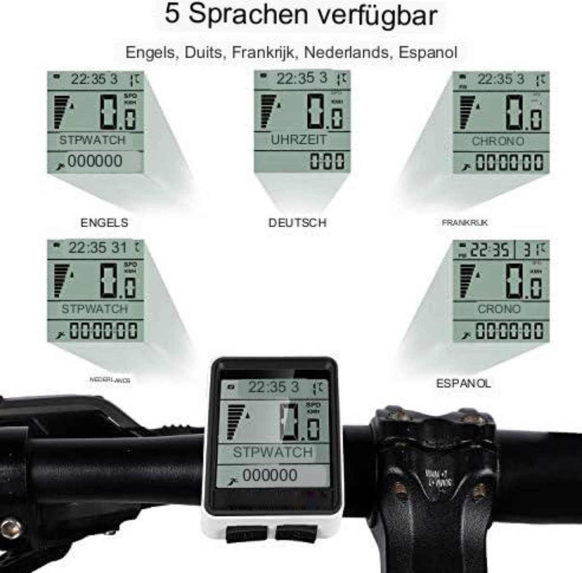Kilometerteller Fiets - Fietscomputer Draadloos - Snelheidsmeter Fiets ...