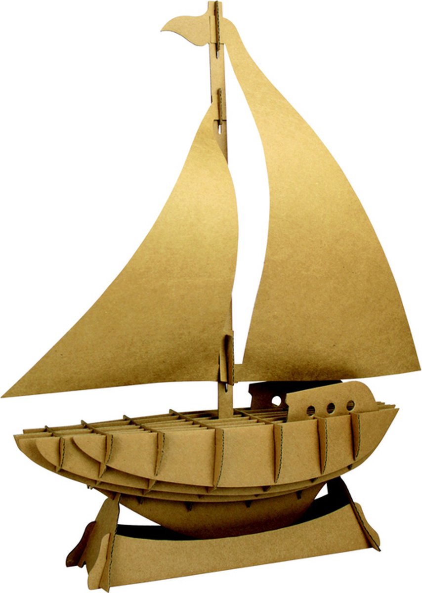 3D Model Karton Puzzel - Zeilboot Standaard Homedeco - DIY Hobby ...