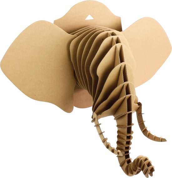 3D Model Karton Puzzel - Olifant Hoofd Muurschild - DIY Hobby ...