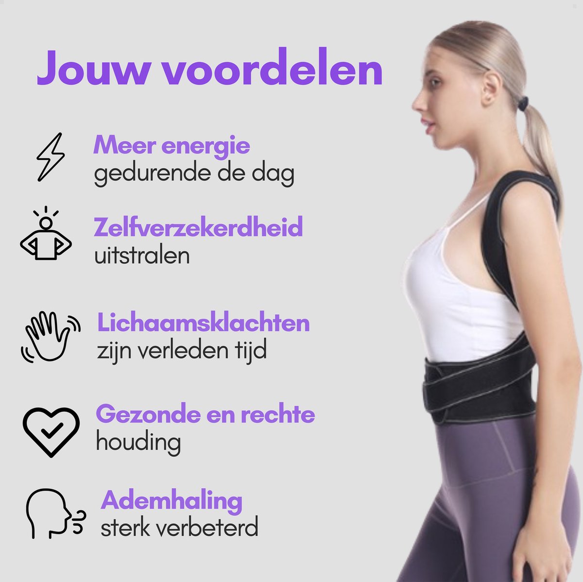 VeryGoods™ Rugbrace - Postuur Corrector - Rugbraces voor Houding ...