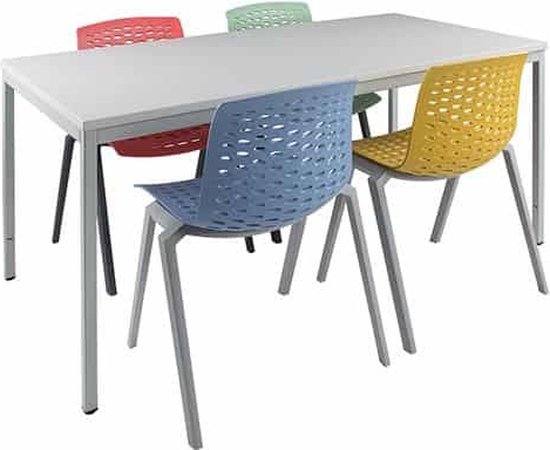 Kantinetafel Basic 80cm breed 80cm diep beuken blad zwart frame ...