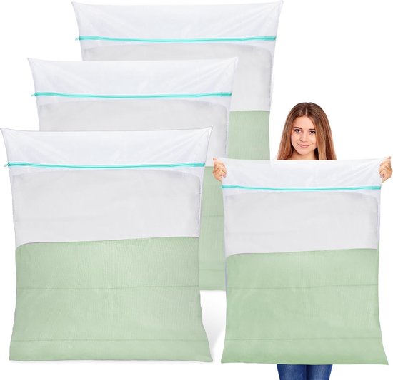 waszakken, 3 stuks, groot XXL (90 x 110 cm), grote waszak, wasnet voor ...