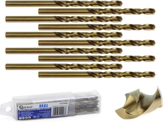 HSS kobalt boor - 4.0mm - Boren set - 10 stuks - Metaal boor - GEKO | bol