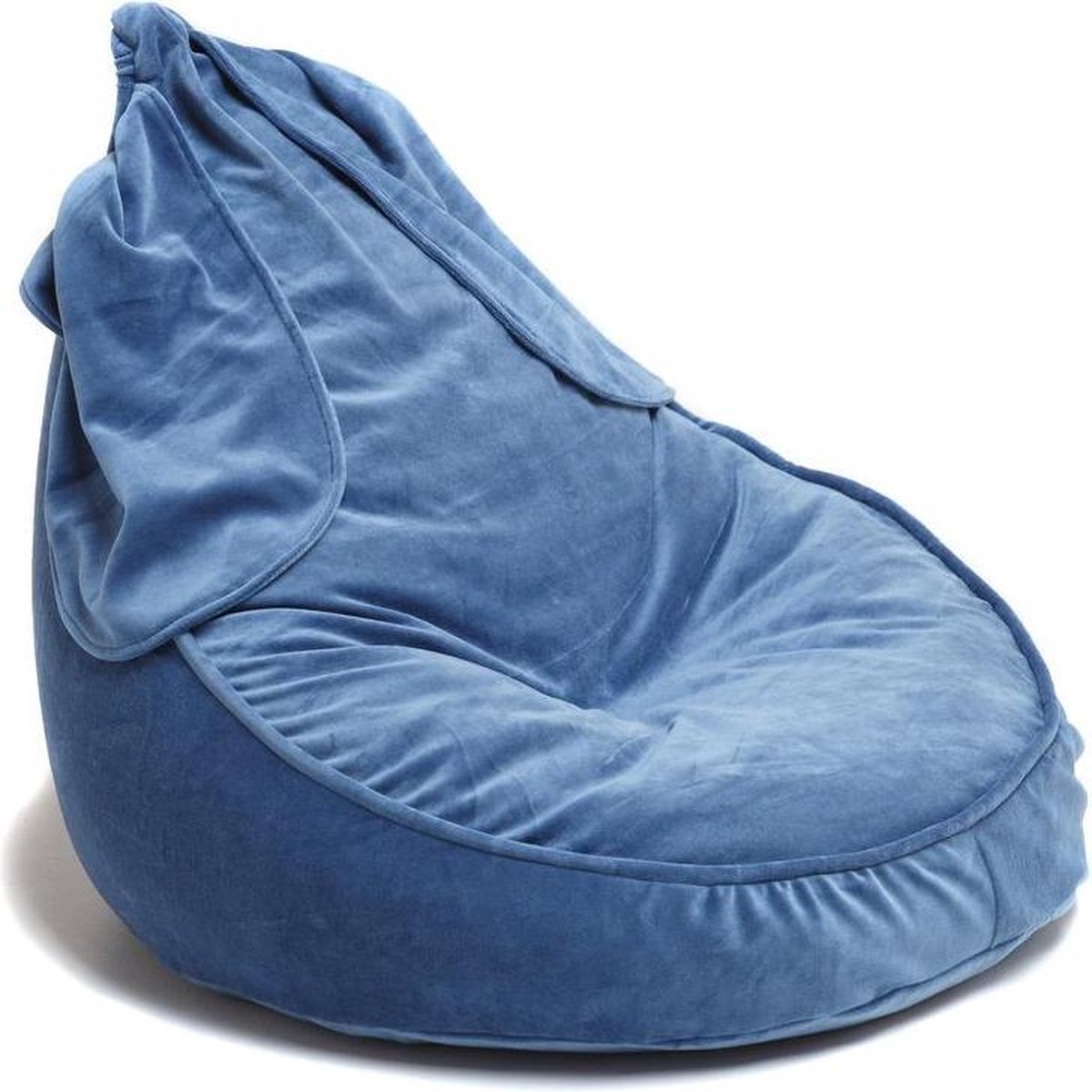 Kinder Zitzak Beanbag Bunny Kinderkamer Velvet Blue Wigiwama - Zitzak ...