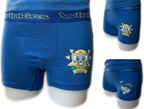 Embrator 2-stuks Jongens Boxershorts met opdruk kobaltblauw 116/122 | bol