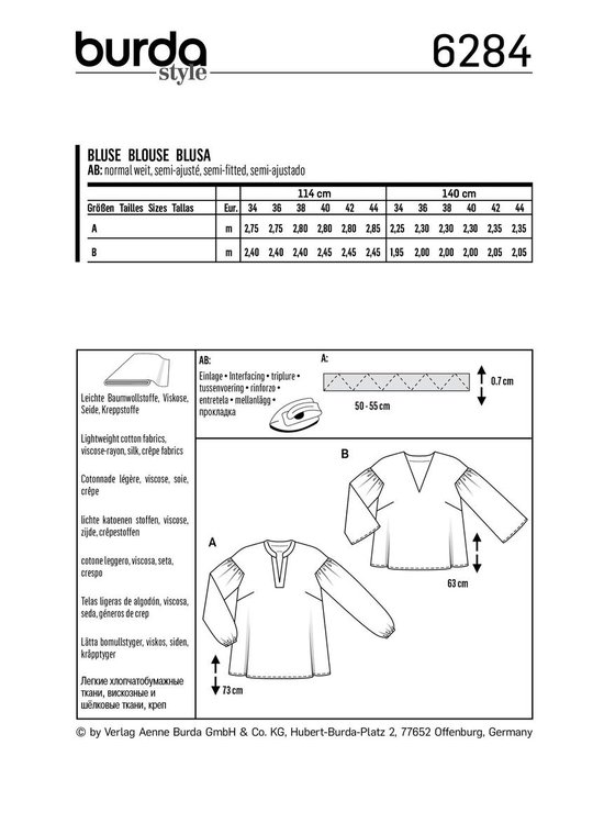 Burda Naaipatroon 6284 - Blouse in Variaties | bol