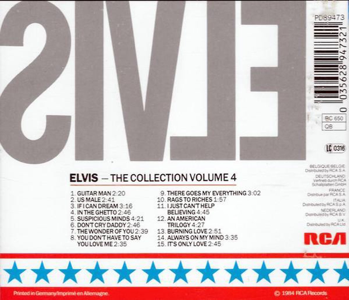ELVIS THE COLLECTION VOLUME FOUR, Elvis Presley | CD (album) | Muziek ...