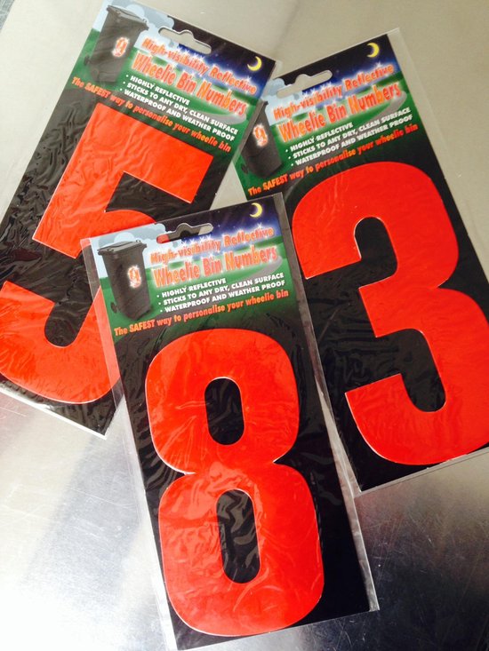 reflecterend huisnummer sticker - nummer 1- rood- plak cijfer - kliko ...