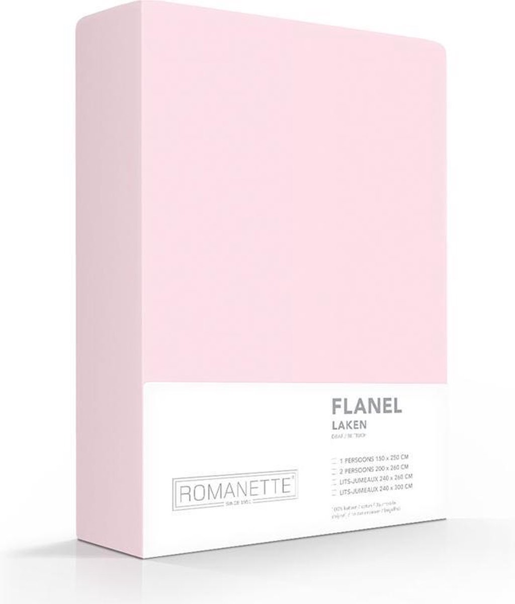 Romanette flanellen laken - Roze - Lits-jumeaux (240x260 cm) | bol.com
