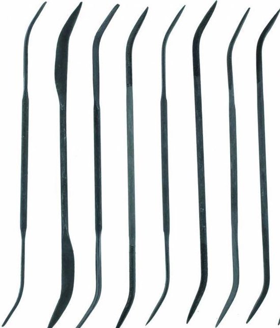 Budget riffler curved file set - gebogen vijlen - 8x | bol