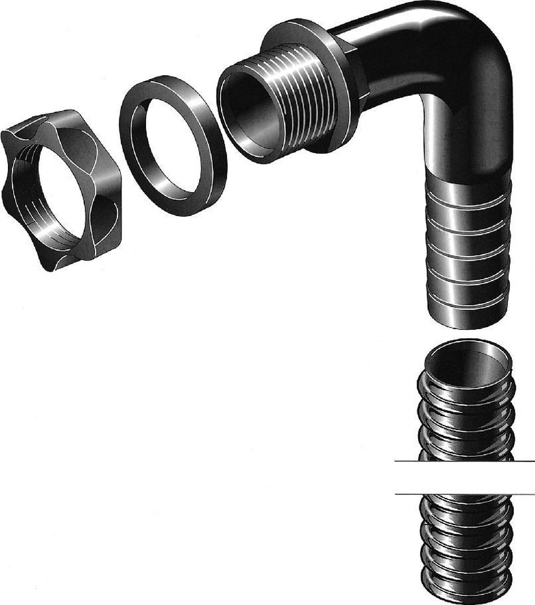 Regenton overloop set 25 meter - Overflow - Flexibele waterleiding ...