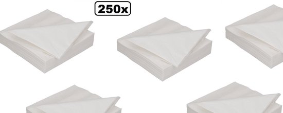 250x Servetten 33x33cm wit - servet tissue diner eten en drinken ...