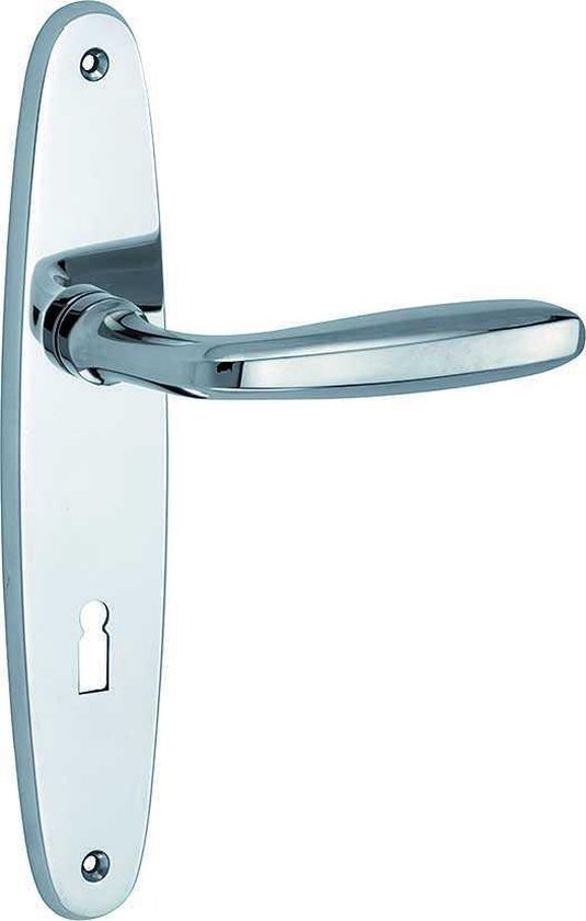 Deurkruk op schild Banaan/elips BB 72 glans chroom | bol