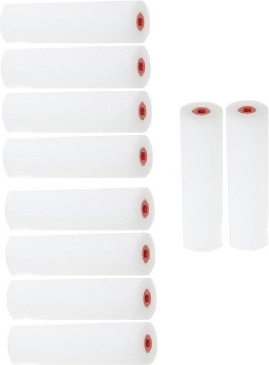 10x verfroller / schuimrollers fijn - 10 cm - verfrollers geschikt voor ...
