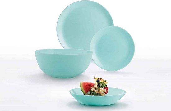 Luminarc Diwali Turkoise Servies set 19-delig - Opaal En Yourkitchen E ...
