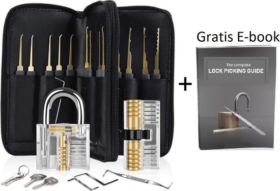 Uitgebreide Lockpick set - Gratis E-book - 26 delige set - oefensloten ...
