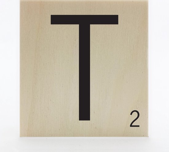 Houten scrabble letter T - 8 x 8 cm | bol.com