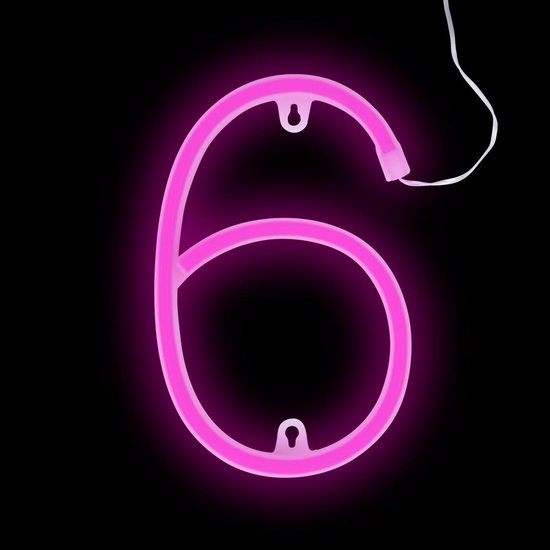 Neon LED Letter Roze Pink 6 | bol.com