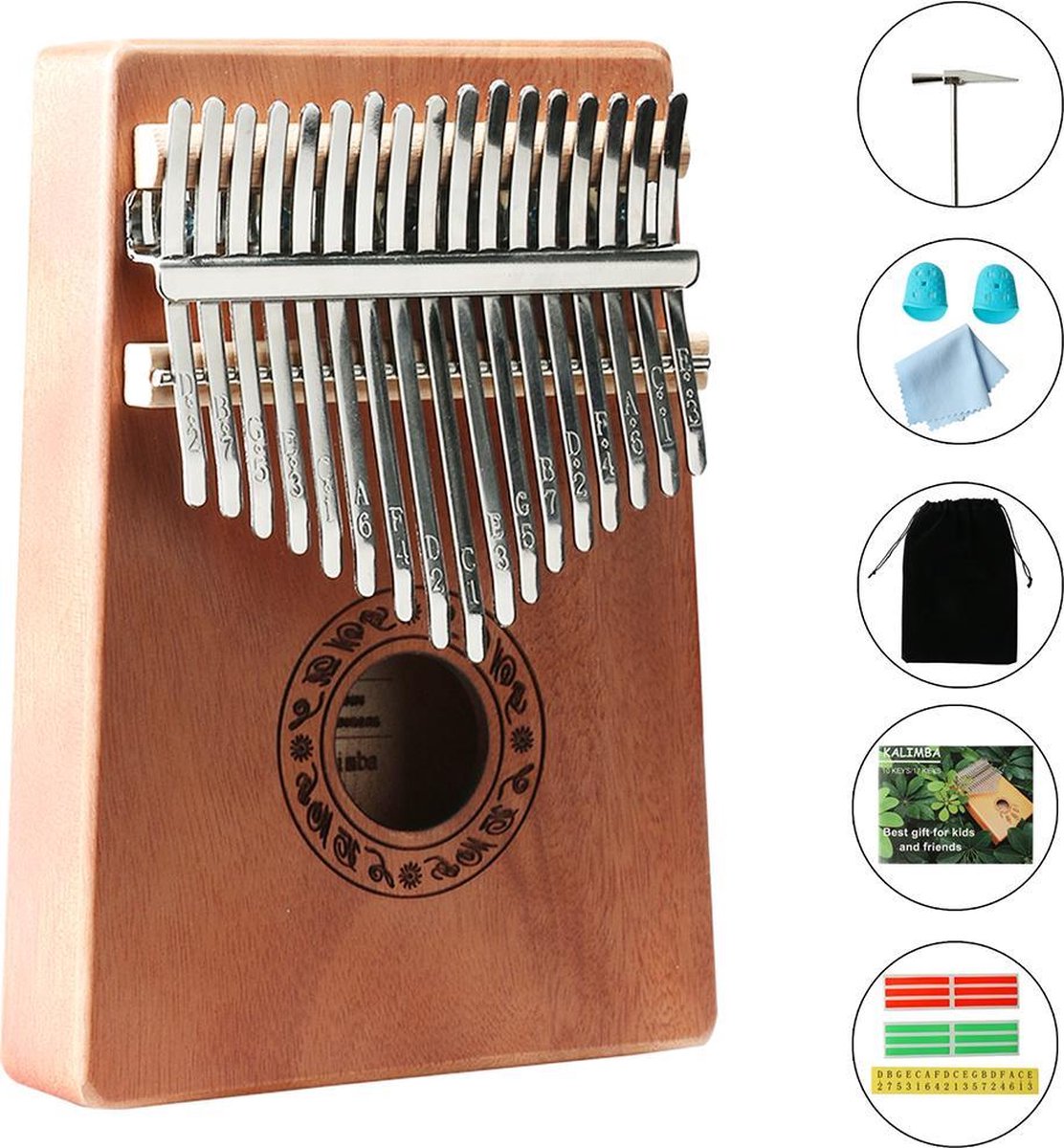 2020 Kalimba Duimpiano met 17 Toetsen + Accessoires - ThumbPiano ...