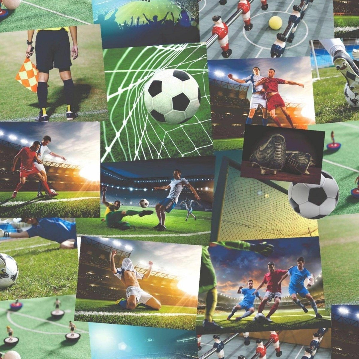 bol.com | Voetbal Collage Behang