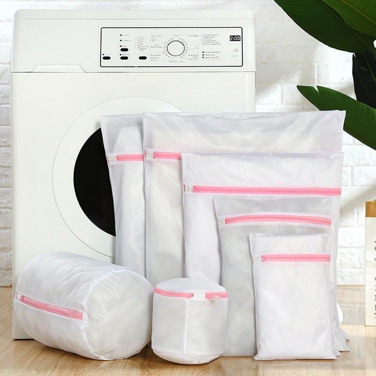 7 stuks waszakken inclusief waszakje lingerie - Waszak groot 60*60cm ...