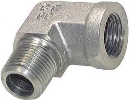 1'' NPT x 1'' NPT M/F Verzinkt Stalen L-Fitting 90graden 140 Bar - Hydrauliek -... | bol