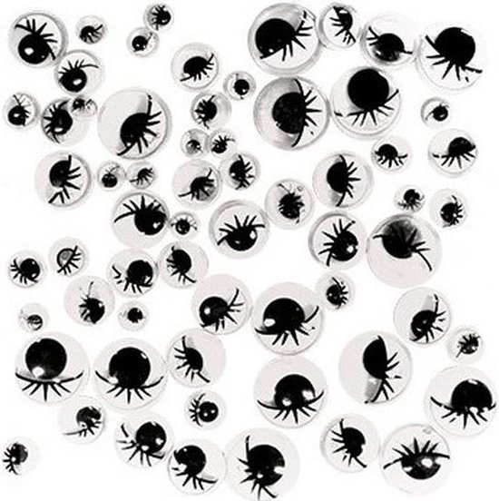 300x Wiebel oogjes/googly eyes 6-8-10-12-15 mm - Plastic beweegbare ...