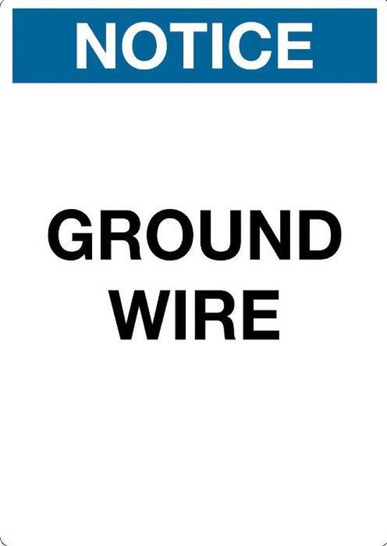 Sticker 'Notice: Ground Wire', 210 x 148 mm (A5) | bol