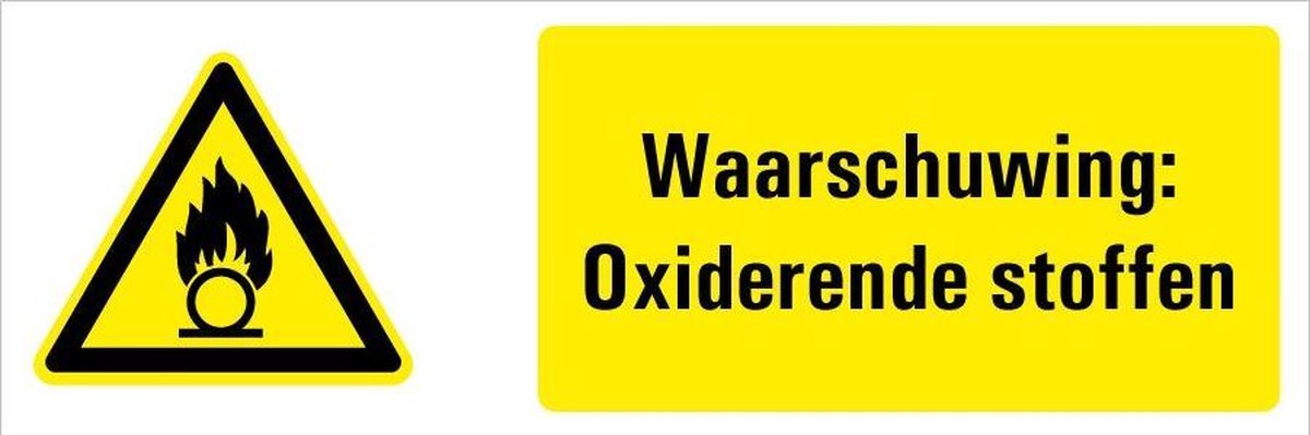 Waarschuwing voor oxiderende stoffen tekstbord 200 x 75 mm | bol