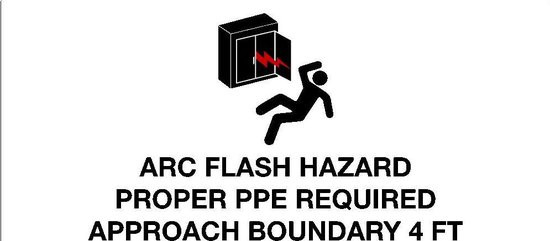 Sticker 'Universal: Arc flash hazard PPE required approach boundary ...