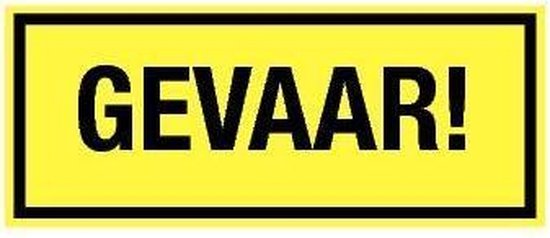Gevaar! sticker 100 x 20 mm | bol