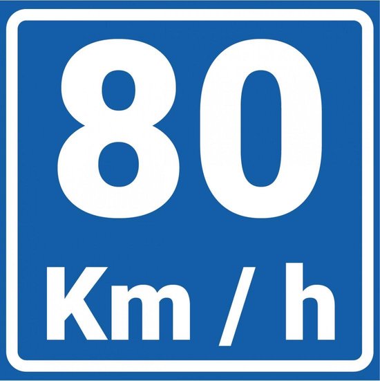 Adviessnelheid 80 km sticker, A4 400 x 400 mm | bol